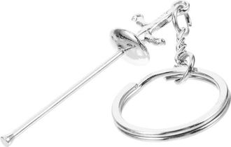 Garneck Porte-Cl&eacute;s dEscrime en M&eacute;tal Argent&eacute; Pendentif Design de Cl&ocirc;ture Suspendu Petit Accessoire D&eacute;coratif pour Paquet et Cl&eacute;s Pr&eacute;sent Cr&eacute;atif Unisexe pour 