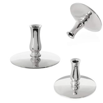 NKlaus 3X Kerzenhalter Messing vernickelt Kerzenst&auml;nder D&uuml;nne Altarkerzen Ritualkerzen Bienenwachskerzen bis &Oslash;6,7mm Leuchter Hochzeit 6733