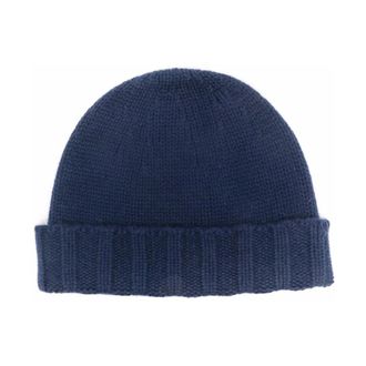 Drumohr Kaschmir-Beanie - - Accessories - Herren - Blau - 46 CM