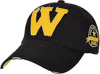 Generico Casquette de Baseball vintage W unisexe en coton, Casquettes Plate, Noir, 58