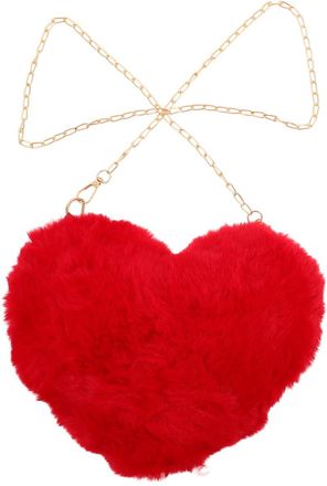 Tendycoco Damen Herzf&ouml;Rmige Umh&auml;Ngetasche Mit Kette Rote Pl&uuml;Sch Tasche F&uuml;R Alltag Party Geschenk S&uuml;&szlig;E Schultertasche Frauen Modische Crossbody Bag