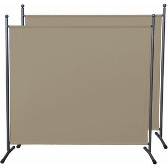 Quick-Star Quick-star - 2 St&uuml;ck Paravent 180 x 178 cm Stoff Raumteiler Gro&szlig; Stellwand Trennwand Balkon Sichtschutz Sand