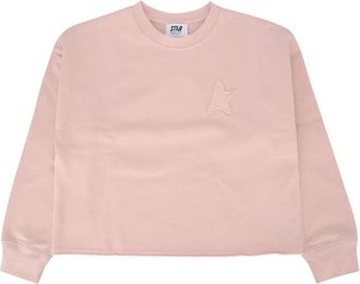 Golden Goose Femme, Sweatshirts et sweats &agrave; capuche, Rose, Taille: 42 FR Star Girls Crewneck Crop