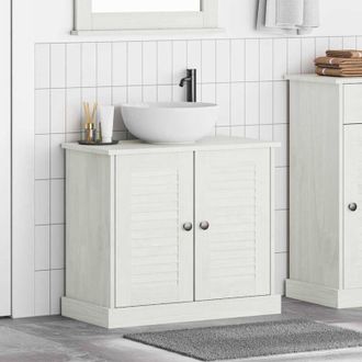 vidaXL Vidaxl - Meuble Sous &Eacute;vier vigo Blanc antique 67.5 x 34 x 59 cm