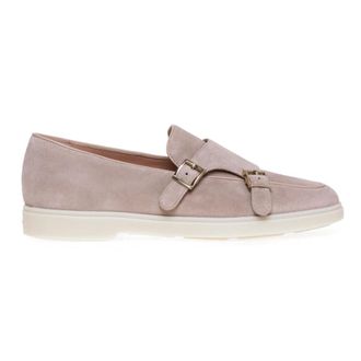 Santoni Doppel-Schnallen Wildleder Loafer - - Shoes - Damen - Beige - 37 1/2 EU
