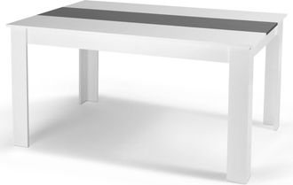 IDMarket Georgia Esstisch rechteckig für 6 Personen, 140 x 90 cm, Weiß/Grau