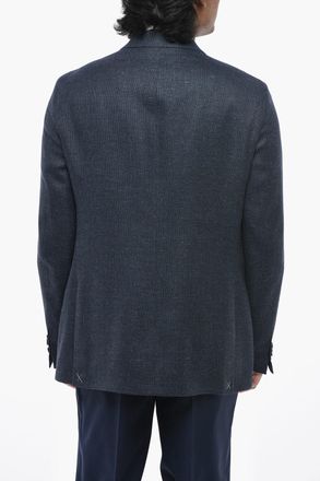 Corneliani CC COLLECTION Blazer aus Leinenmischung mit Pattentaschen Corneliani