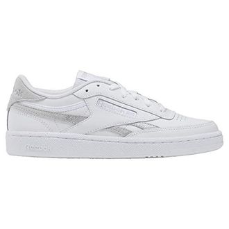 Reebok Baskets Club MEMT Txtl pour femme, Blanc/gris acier/argent&eacute; m&eacute;tallis&eacute;, 37 EU