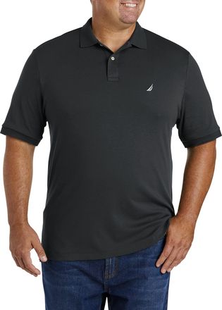 Nautica Herren Classic Fit Short Sleeve Solid Soft Cotton Polo Shirt Poloshirt, True Black, XX-Large Hoch