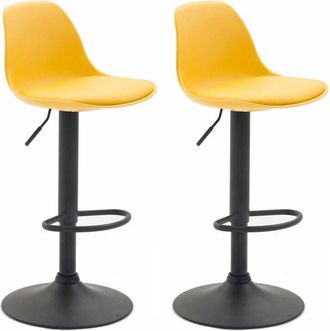 Clp Réglez 2 tabourets Kiel en polypropylène et schwarz, jaune