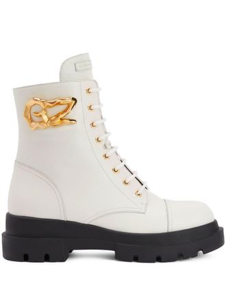Giuseppe Zanotti Tankie Boot Schn&uuml;rstiefel - Wei&szlig;