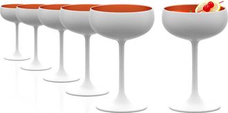 Stölzle Elements Sektschalen Weiß/Bronze 6er-Set 230 ml - Stilvolle Gläser ideal für Sekt & Champagner - Hochwertige Sektgläser aus bleifreiem Kristallglas - 