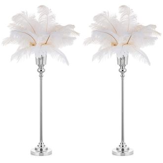 Nuptio Blumenständer Metall Silber Vase: 2 Stück 77.5cm Hoch Blumenvase Hochzeit Ständer Trompete Vasen Metall für Silberne Hochzeit Mittelstücke Tischdeko P