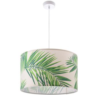 Paco Home Paco Home - Plafonnier Salon Lampe Table &agrave; Manger Suspension Fleurs Palmiers D&eacute;co E27 Lampe &agrave; suspension - Blanc, Design 4 (&Oslash;45,5 cm)
