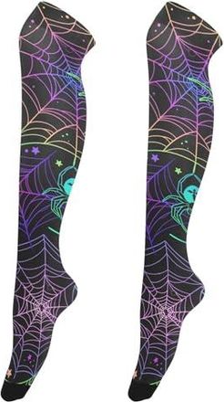 Generic Chaussettes mi-hautes chic en toile daraign&eacute;e dHalloween mignonnes au-dessus du genou pour femmes collants roses pour filles, toile daraign&eacute;e chic dHa