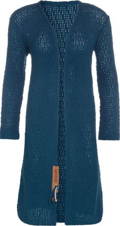 Knit Factory Luna Lange Strickjacke - Damen Strickjacke mit Wolle - Cardigan mit Hochwertige Qualit&auml;t - Grobstrickjacke f&uuml;r Damen - Gro&szlig;en Gr&ouml;&szlig;en - Petrol - 46/48
