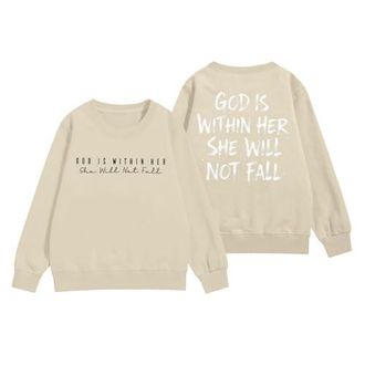Generic Sweat-shirt pour femme avec citation religieuse Motif Devant Dos Double Imprim&eacute; T-shirt &agrave; manches longues Mode d&eacute;contract&eacute;e Haut confortable Motif rel