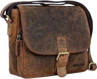 STILORD Lucian Vintage Sac Bandouli&egrave;re Cuir Petit pour Hommes Femmes Sac Messager pour Tablette iPad 10,1 Pouces Sac &agrave; l&eacute;paule, Couleur:colorado - marron