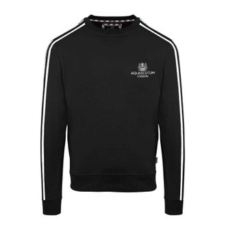 Aquascutum Sweatshirt f&uuml;r Herren, Gerippter Kragen, Regul&auml;r (Schwarz)