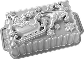 Nordic Ware Backform Santas Sleigh Loaf Pan Aluminium Grau, 26,1cm x 14,5cm, NW 90848