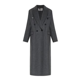 Victoria Beckham Doppelreihiger Mantel mit Einzelschlitz - - Coats - Damen - Grau - XS