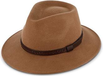 Fiebig Edison Traveller avec Bande en Imitation Cuir | Chapeau en Feutre 100% Laine pour Hommes et Femmes | Agréablement léger pour Toute lannée | Fabriqué e