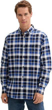 Tom Tailor Herren Regular Fit Hemd im Karomuster, 36708 - Blue White Check, XXXL