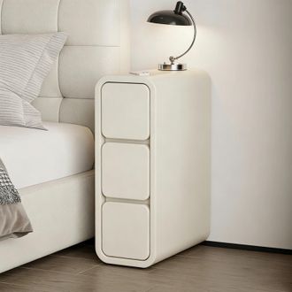 Generic Nachttische for Schlafzimmer, Nachttisch Mit Schubladen Und Leiser Gleitschiene, Abgerundete Kanten for Schreibtischlampe, B&uuml;Cher, Wasserbecher