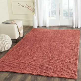 Safavieh Naturfaser Teppich f&uuml;r Wohnzimmer, Esszimmer, Schlafzimmer - Natural Fiber Collection, Kurzer Flor, Rost, 91 X 152 cm