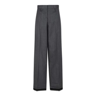 Maison Margiela Femme, Pantalons, Gris, Taille: 36 FR Pantalon Tailleur Jambe Large
