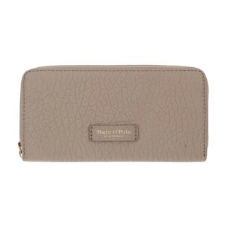 Marc O'Polo Femme, Accessoires, Beige, Taille: ONE Size Portefeuille zipp&eacute; en cuir textur&eacute;