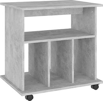 vidaXL Armoire à roulettes, Meuble de Rangement, Organisateur de Bureau Salle de Séjour Salon Maison Intérieur, Gris Béton Bois dIngénierie