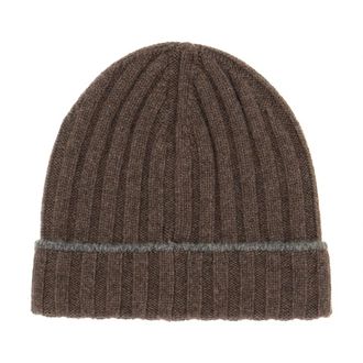 Brunello Cucinelli Rippstrick-Kaschmir-M&uuml;tze - - Accessories - Herren - Braun - L