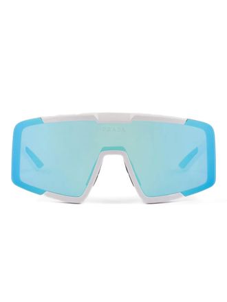 Prada Sonnenbrille mit geometrischem Gestell - Wei&szlig;