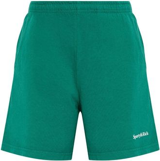 Sporty & Rich Shorts mit Logo - Gr&uuml;n