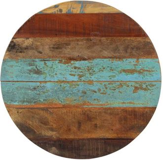 vidaXL Vidaxl - Dessus de table rond 60 cm - &Eacute;paisseur 15-16 mm - Bois de r&eacute;cup&eacute;ration massif - Finition polie et laqu&eacute;e - Pour tables int&eacute;rieures