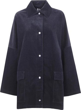 Toteme Femme, Manteaux, Noir, Taille: 38 FR Veste Chemise C&ocirc;tel&eacute;e