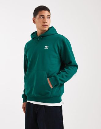 adidas Originals Trefoil Essentials - Lockerer Kapuzenpullover in College-Grün mit Dreiblatt-Logo