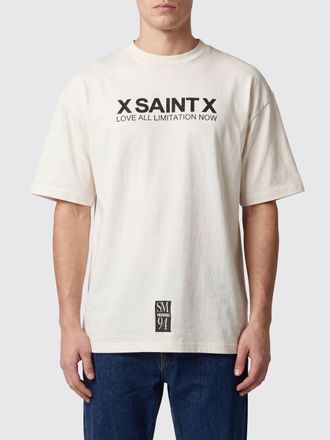Saint Mxxxxxx T-shirt en coton avec logo imprim&eacute;, col rond et &eacute;paules tombantes
