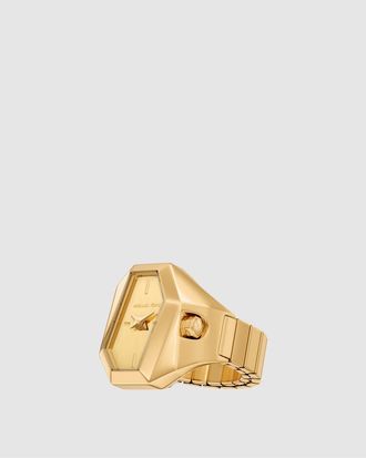 Michael Kors Suri - Damen-Uhrenring aus goldfarbenem Edelstahl mit zwei Zeigern, MK7613