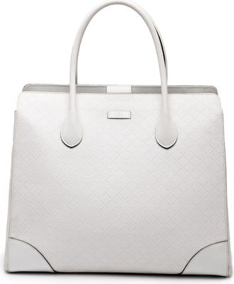 Gucci Shopper - Diamante Bright Leather Tote - Gr. unisize - in Weiß - für Damen