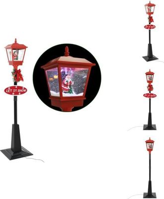 vidaXL Weihnachts-Straßenlampe mit Weihnachtsmann 180 cm LED - Weihnachtliche Beleuchtung - Schneelampe - Outdoor Deko - Indoor Deko - Weihnachtsdeko