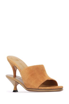 Jacquemus Womens Les Doubles Mules Camel Scarpe Con Tacco High Heel Shoes