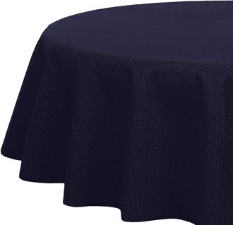 Brandsseller Gartentischdecke 160x220 cm Tischdecke mit Paspel Outdoor Tischtuch oval Weichschaum für Garten, Terrasse, Balkon wetterfest rutschfest - Blau