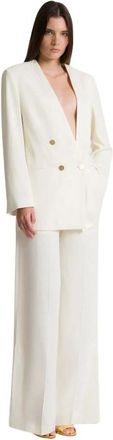 Alberta Ferretti Femme, Pantalons, Blanc, Taille: 40 FR Pantalon ample