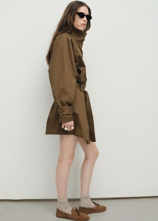 Mango Mocassin en daim avec naud marron - Femme - 35 - MANGO