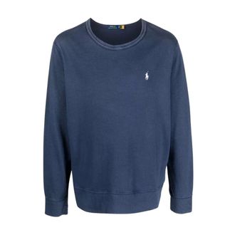Ralph Lauren Homme, Sweatshirts et sweats à capuche, Bleu, Taille: S SweaT-shirt bleu marine avec logo brodé
