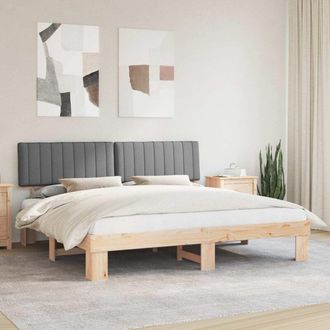 vidaXL Bettgestell mit gepolstertem Kopfteil Hellgrau 200 x 200 cm vidaXL