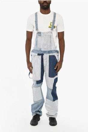 Dsquared2 Denim Overalls with Stiped Details size 52