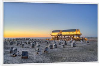 artboxONE Poster mit weißem Rahmen 30x20 cm Natur Blaue Stunde in Sankt Peter-Ording - Bild Sankt Peter-ording